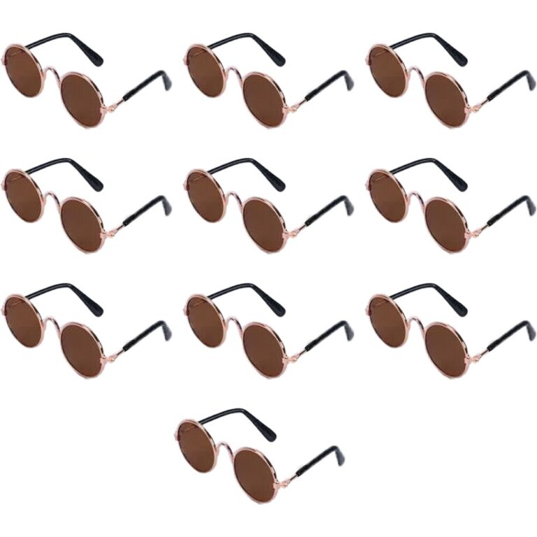 Ochelari de soare rotunzi pentru animale mici, AMRINUGL, retro, maro ...